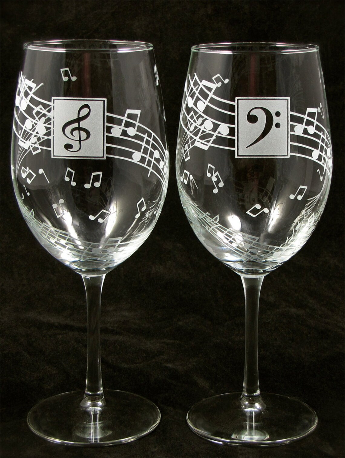 2 Personalized Music Wine Glasses Wedding Gift for Couple - Etsy