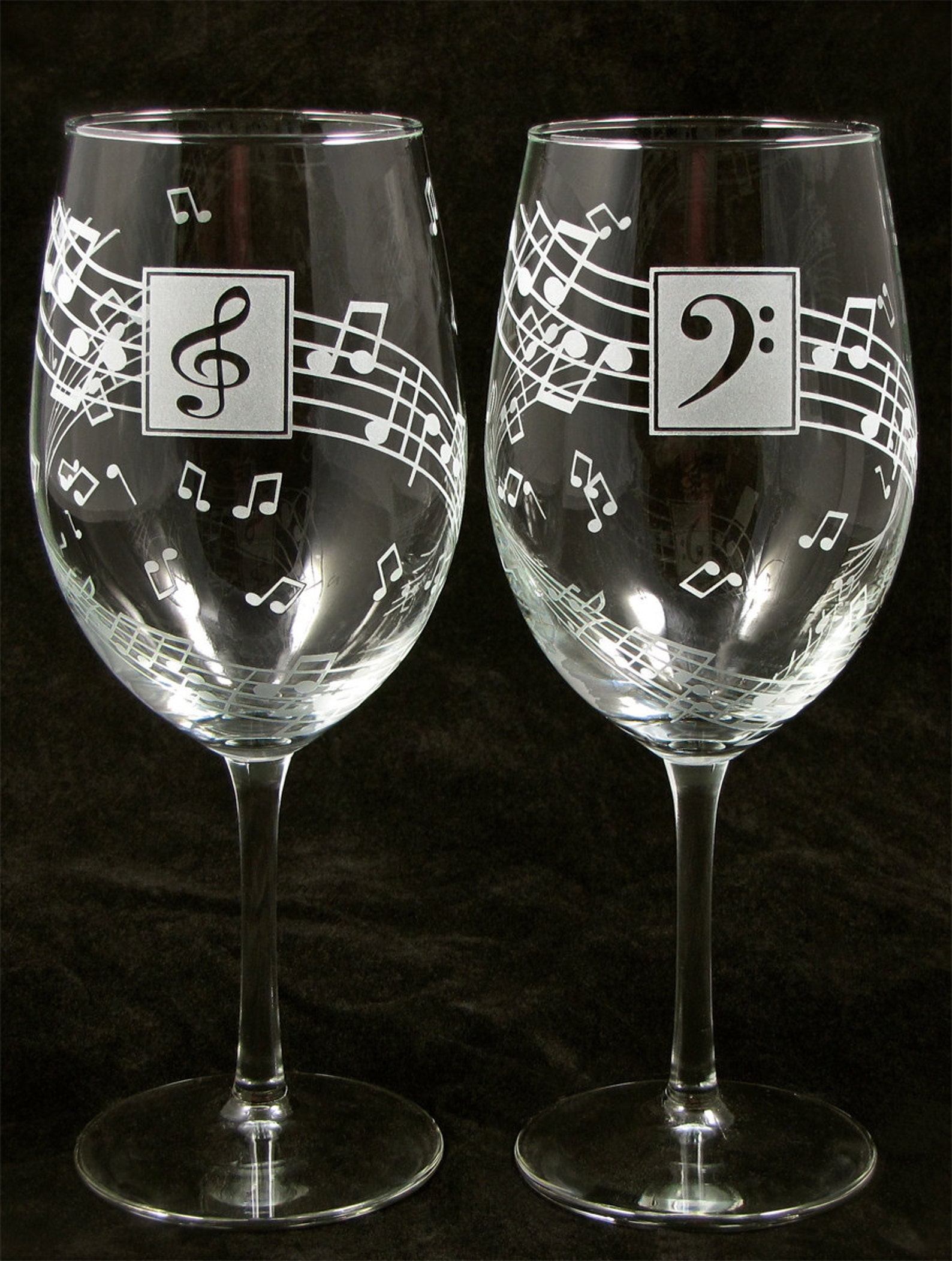 2 Personalized Music Wine Glasses Wedding Gift for Couple - Etsy