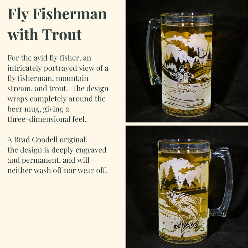 Etched Glass Beer Stein, Bear by Mountain Cabin - Etsy