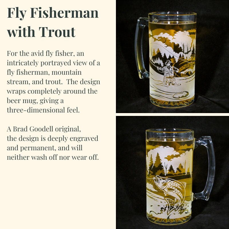 Etched Glass Beer Stein Bear by Mountain Cabin Woodland Wedding Gift ...