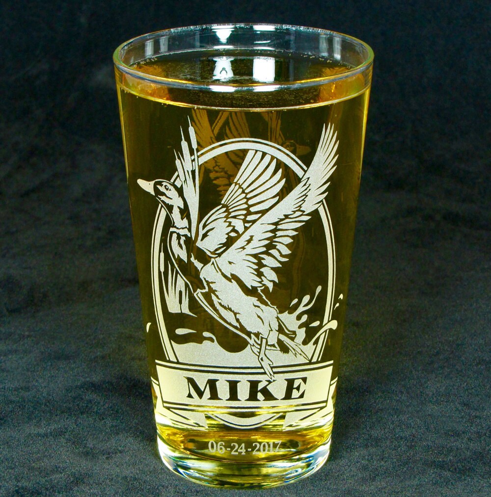 1 Personalized Moose Pint Glass, Etched Glass - Etsy