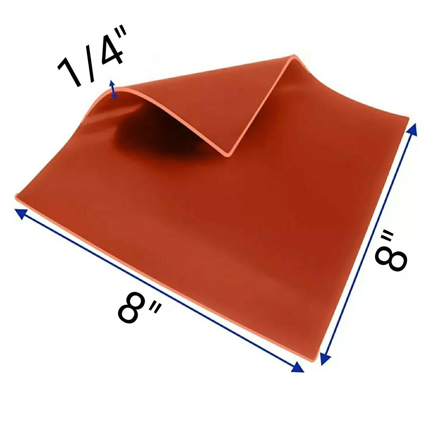 Red-orange Silicone Rubber Sheet: High Temp 8" X 8" X 1/4" Square - Etsy