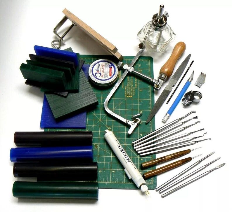 Jewelry Wax Carving Kit: Model Making Tools, Files, Saw, Loupe - Etsy