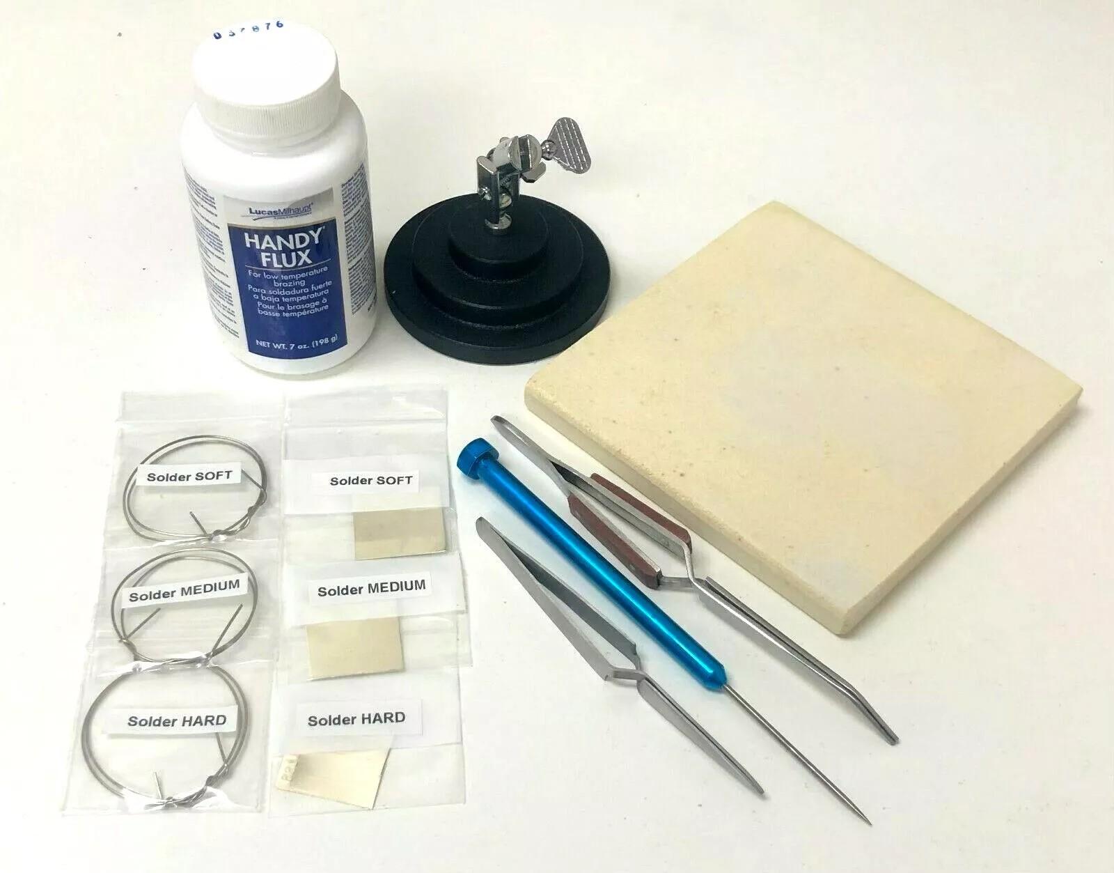 Jewelry Soldering Kit Flux Ceramic Silver Solder Board Third Hand Pick ...