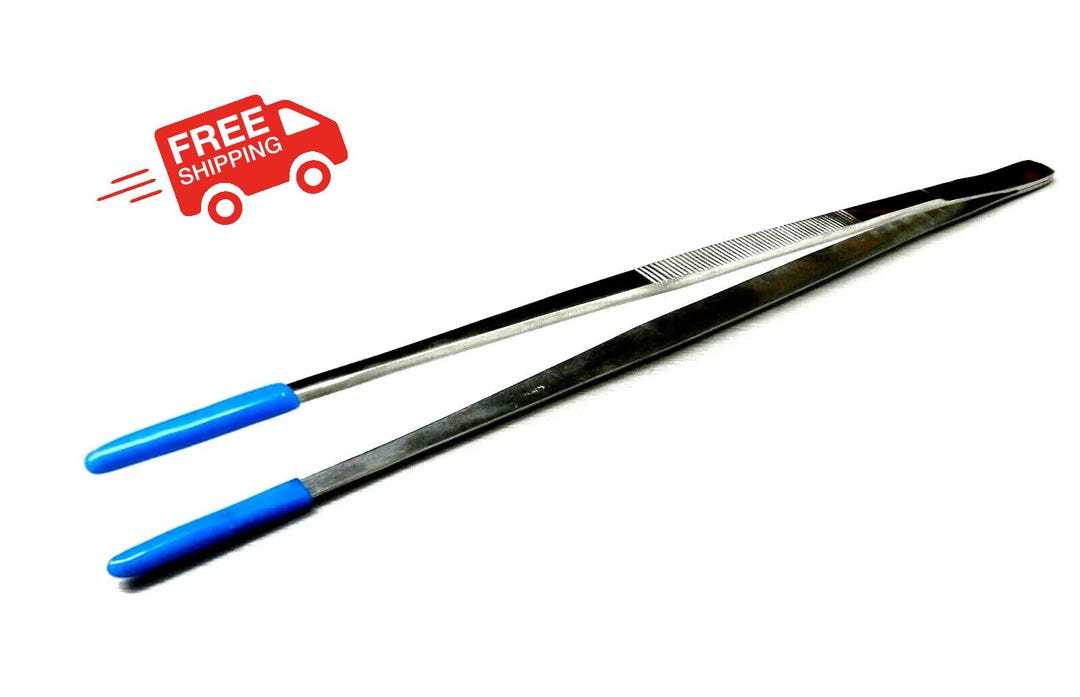 12 Inch Stainless Steel Tweezer: Flat Tip With PVC Rubber Coating - Etsy