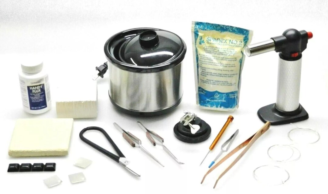 Set Jewelry Soldering Kit Torch Pickle Pot Tools Solder Supplies Repair ...