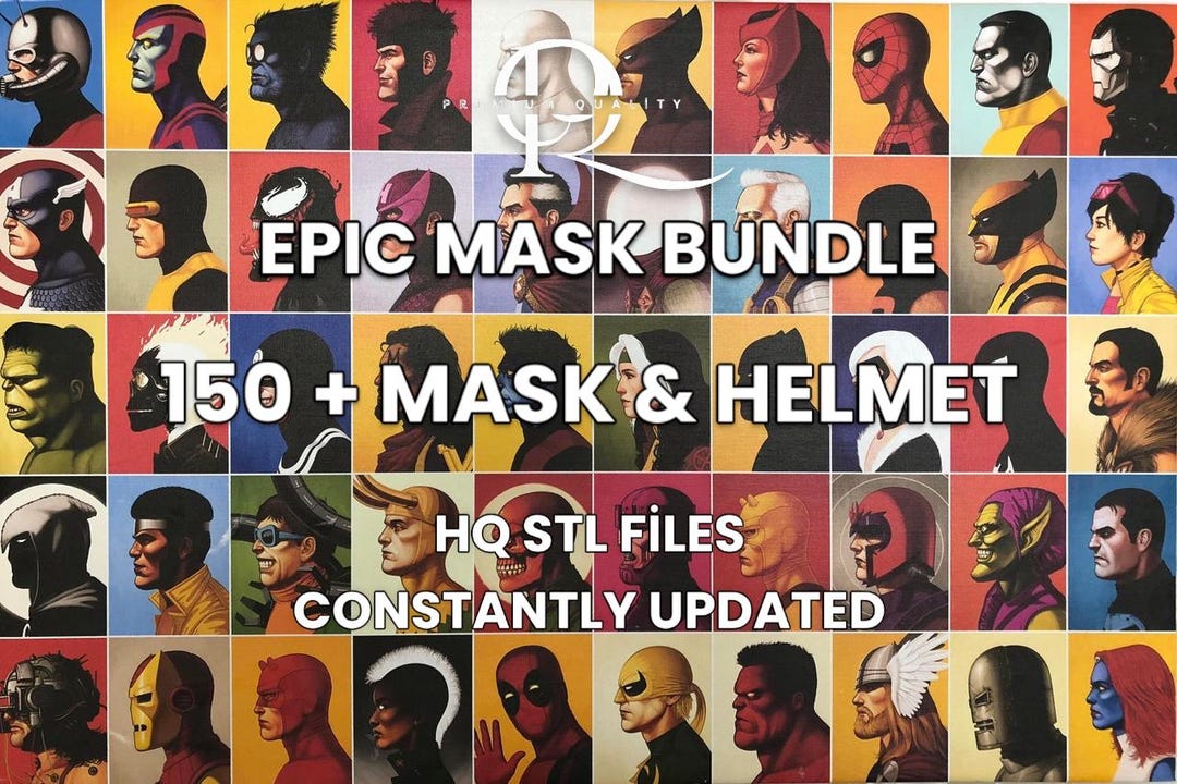 Epic Mask Bundle 150 + Mask & Helmet HQ 3D Print STL Files - Mega ...