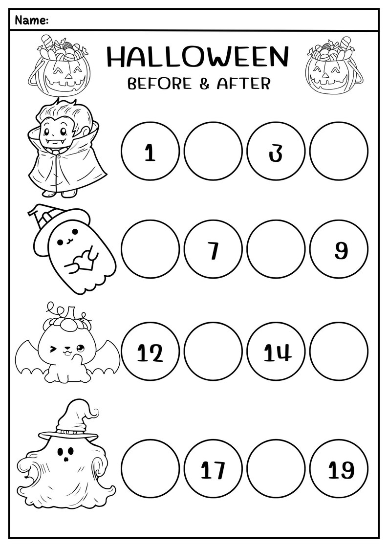 Kindergarten Worksheets Halloween Theme Activities - Etsy