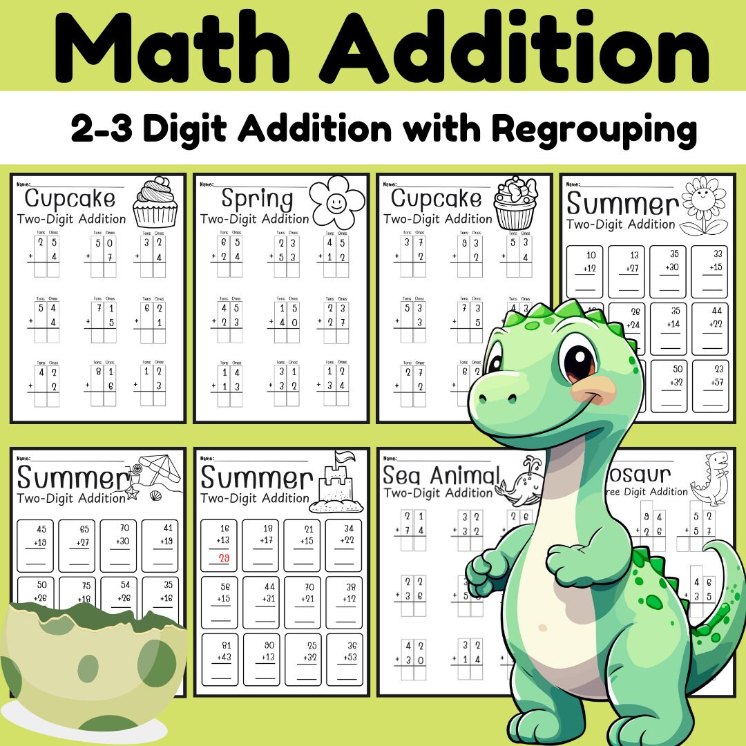 Math Addition With Regrouping, Adding 2- 3digit Number Word Problems - Etsy