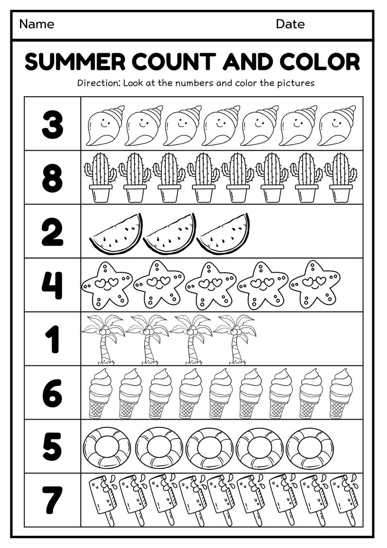 ESL Summer Packet Worksheet - Etsy