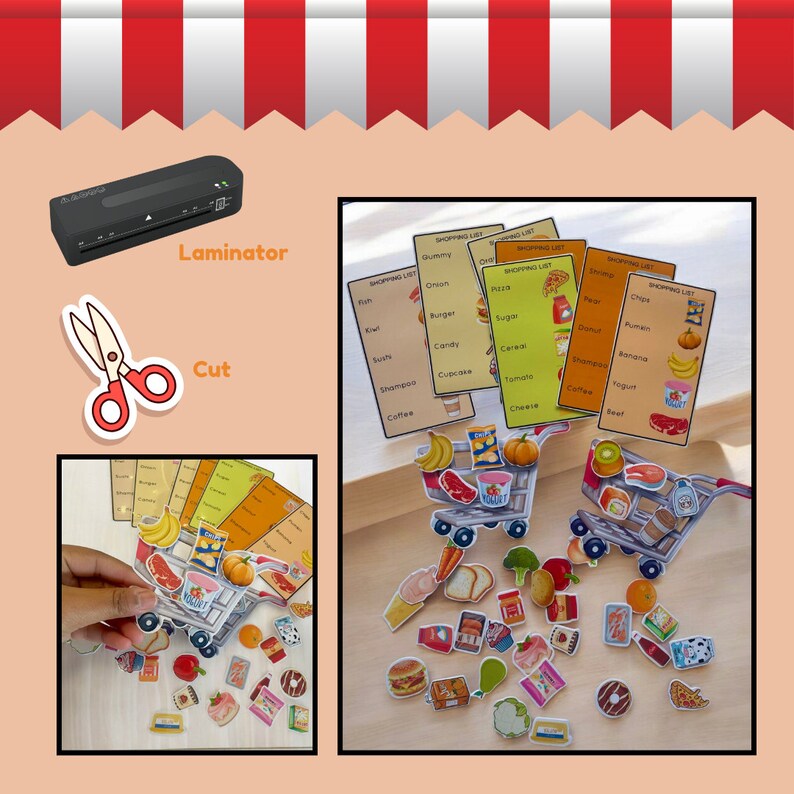 Let's Go Shopping-shopping Lists Card Game - Etsy