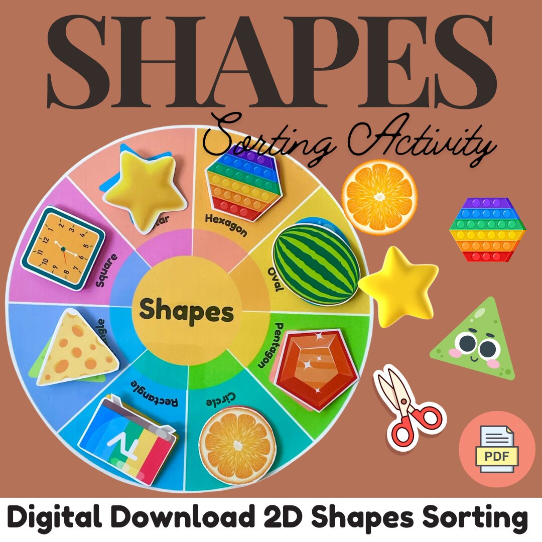 Shapes Sorting Activity-shapes Matching - Etsy