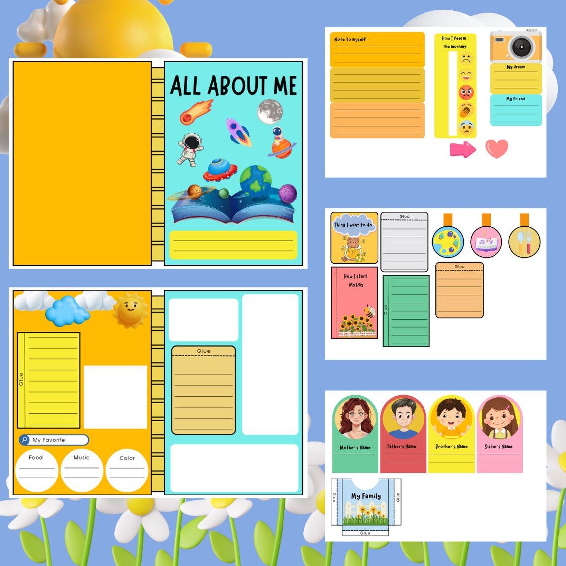 Printable DIY Paper Craft All About Me Activities Lapbook - Etsy