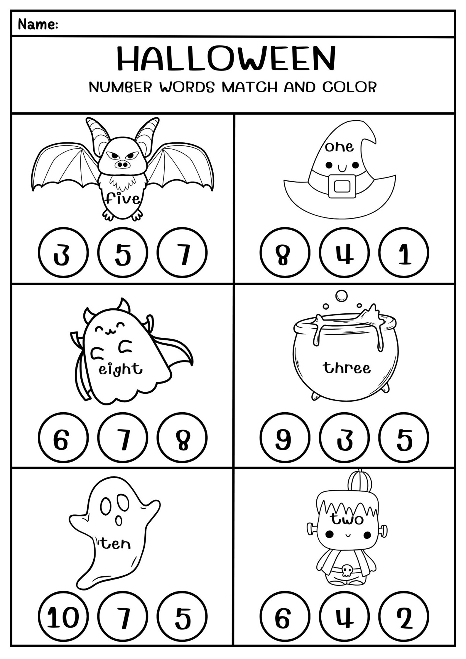 Kindergarten Worksheets Halloween Theme Activities - Etsy