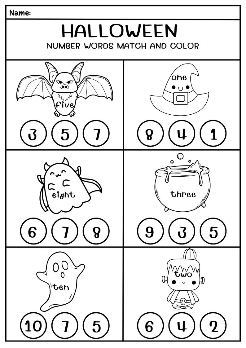 Kindergarten Worksheets Halloween Theme Activities - Etsy