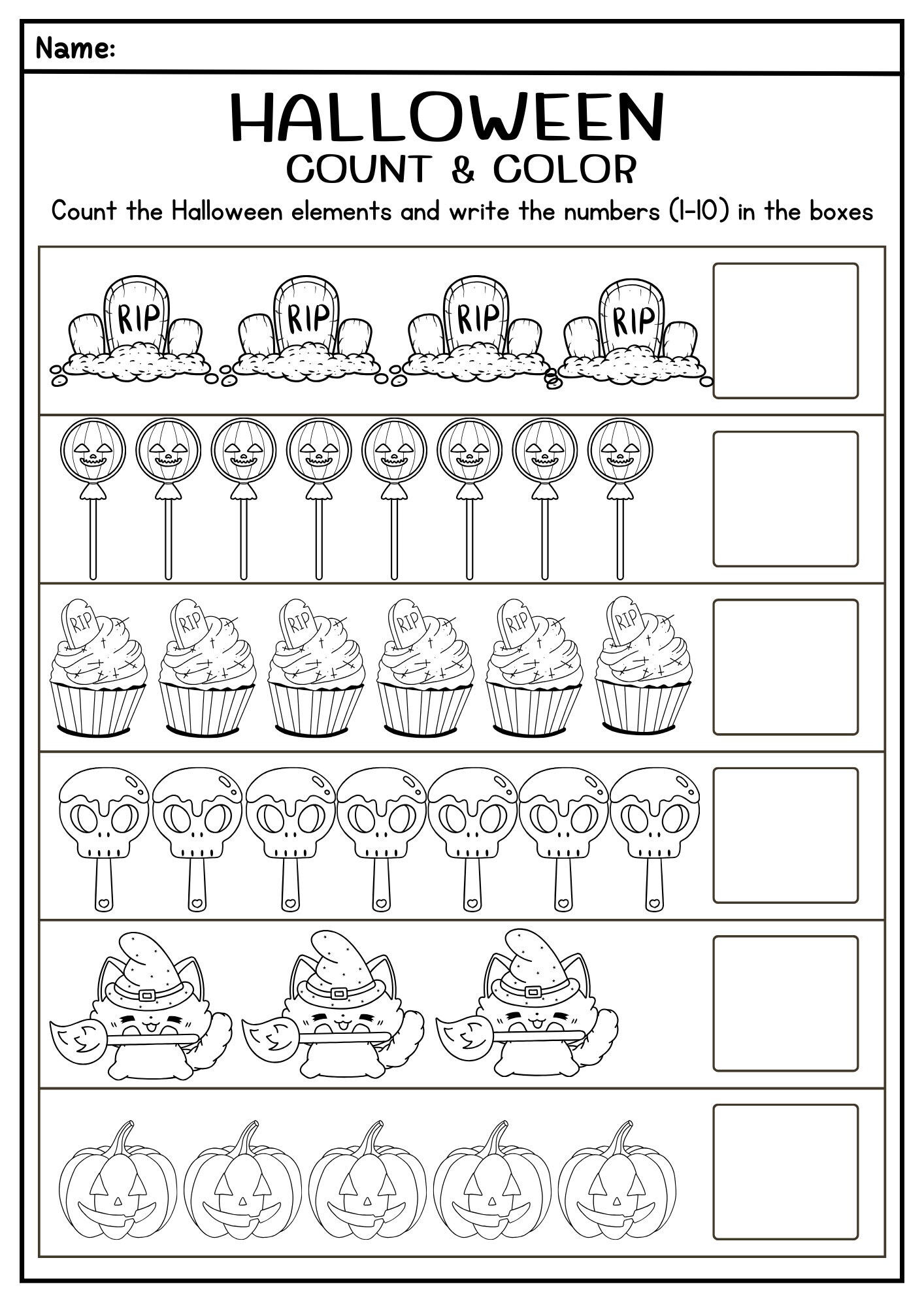 Kindergarten Worksheets Halloween Theme Activities - Etsy
