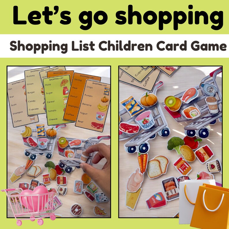 Let's Go Shopping-shopping Lists Card Game - Etsy