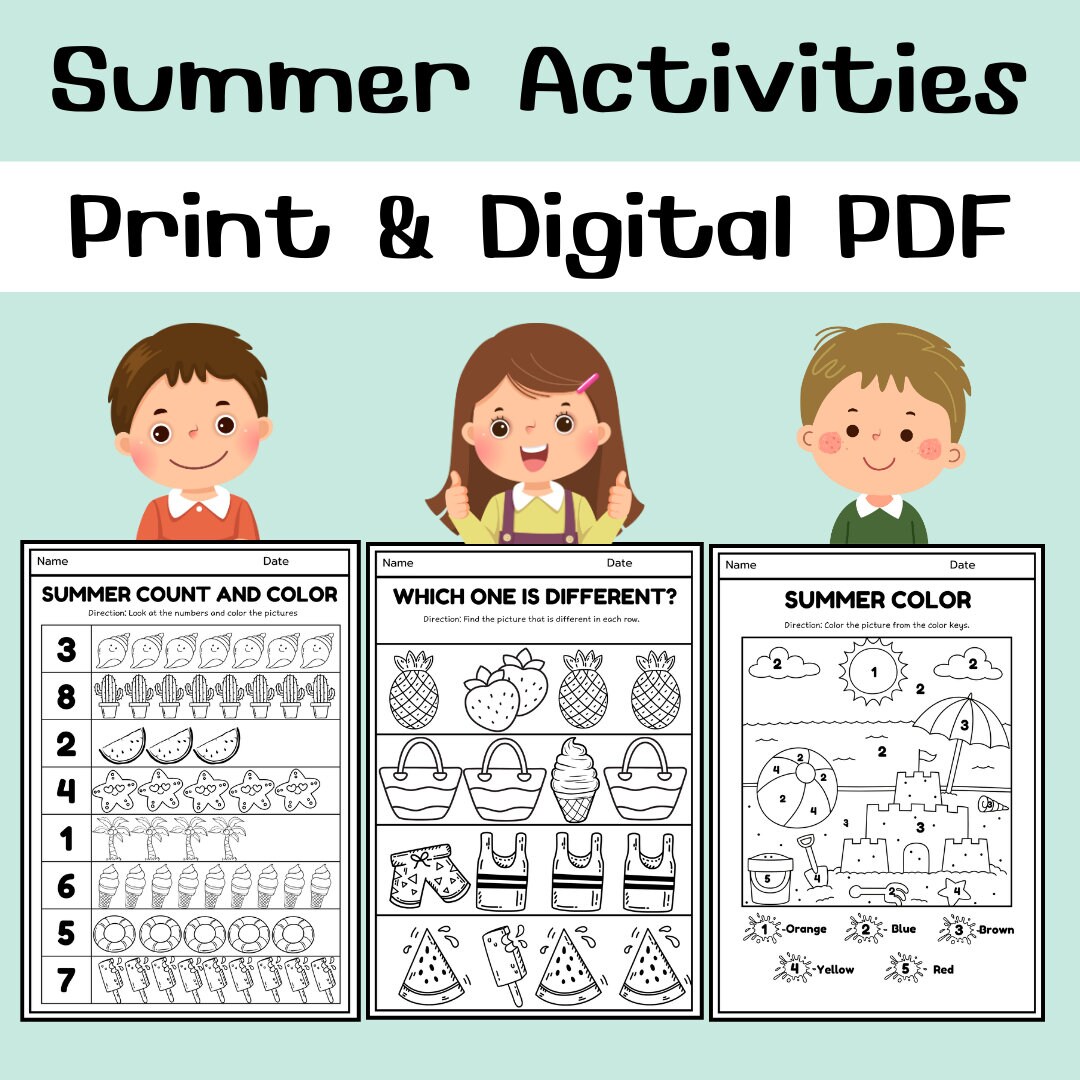 ESL Summer Packet Worksheet - Etsy