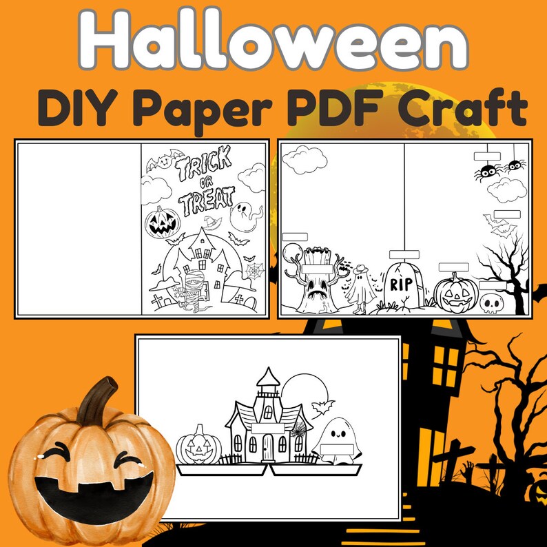DIY Halloween Paper Craft for Kids Printable PDF - Etsy