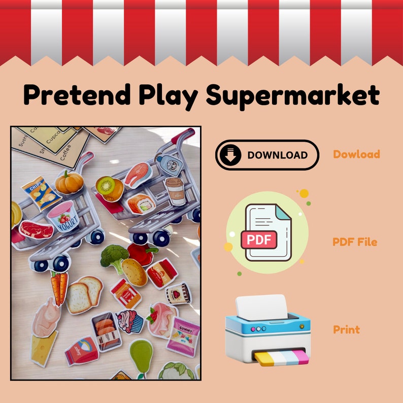 Let's Go Shopping-shopping Lists Card Game - Etsy