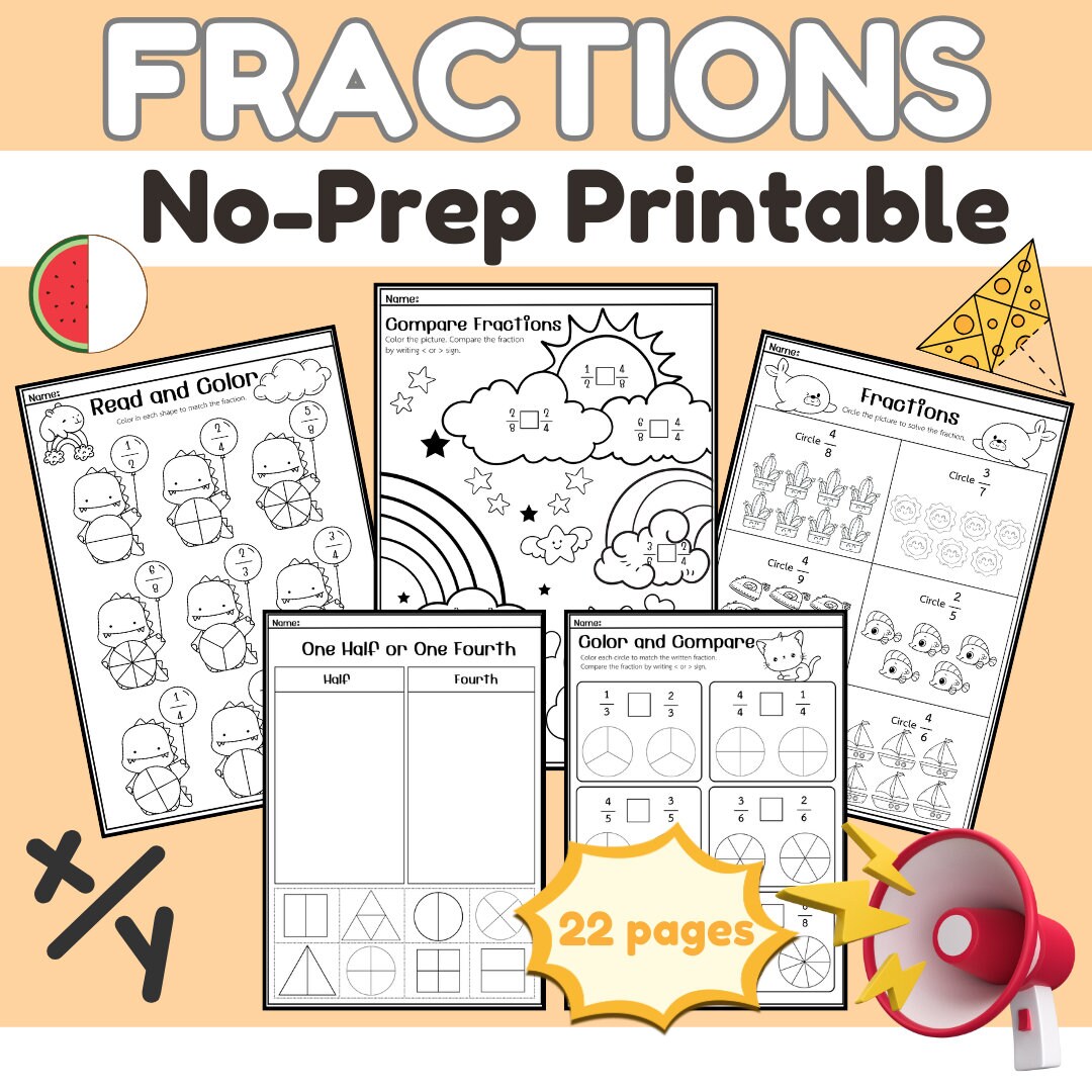 Fraction Activities Printable Worksheets for 1st,2nd Grade Basic ...