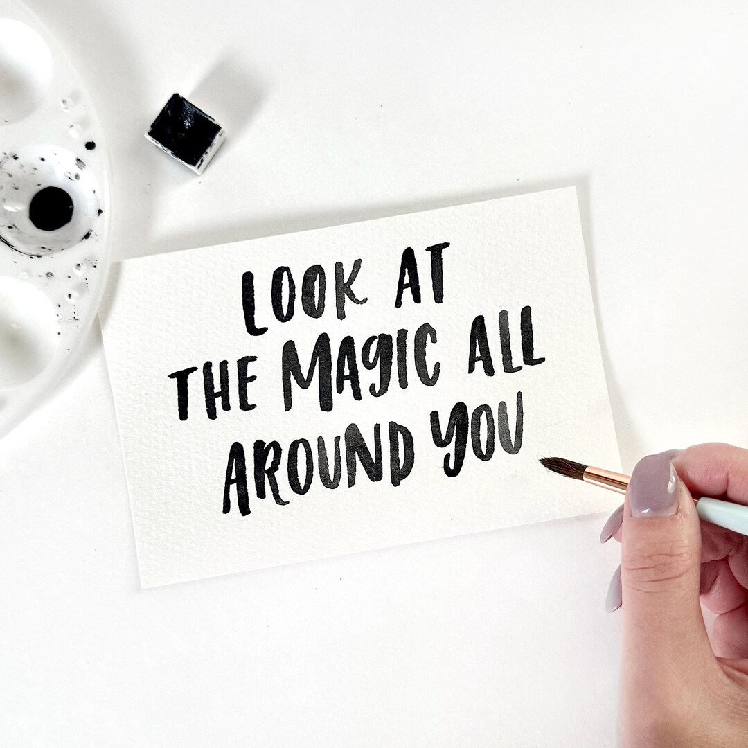 CUSTOM CALLIGRAPHY QUOTE Hand Lettering Print, Hand Lettered Watercolor ...