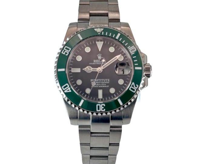 Men’s 40mm Green/black Relax Sub Parody Watch - Etsy