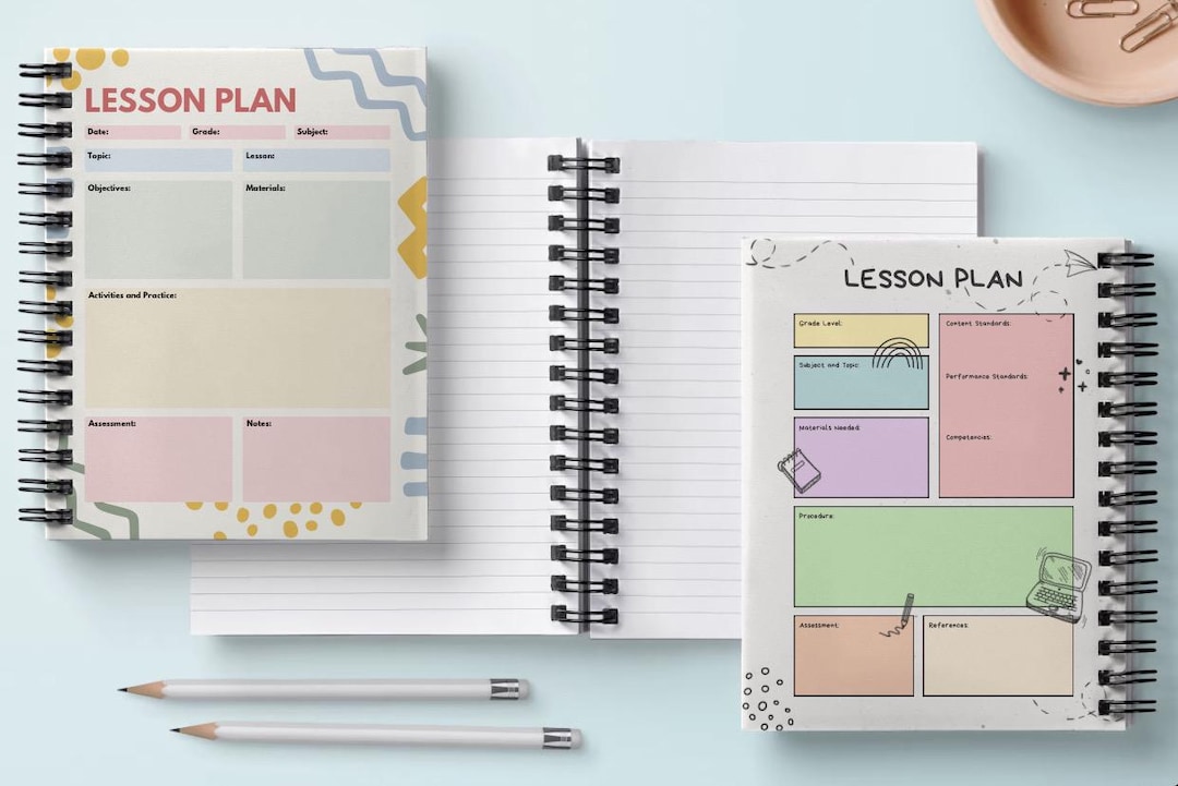 Printable Lesson Plan Bundle for Teachers(: - Etsy