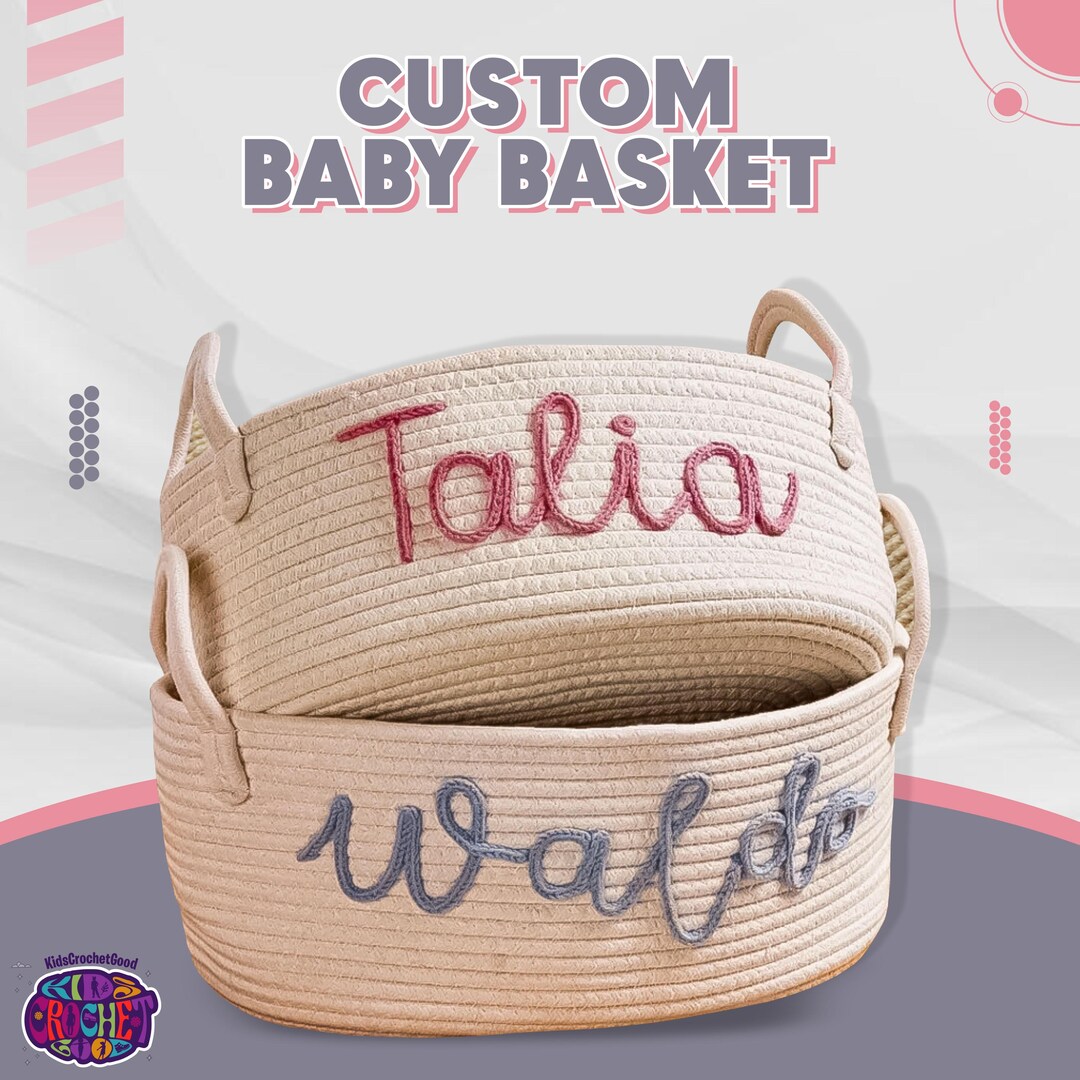 Personalized Baby Basket Nursery Décor Baby Toys Storage Baby Boy Gift ...
