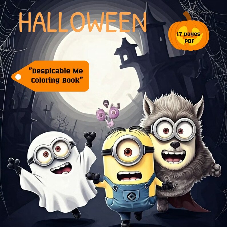 Halloween Coloring Book: Despicable Me Characters in Costume 17 Pages ...
