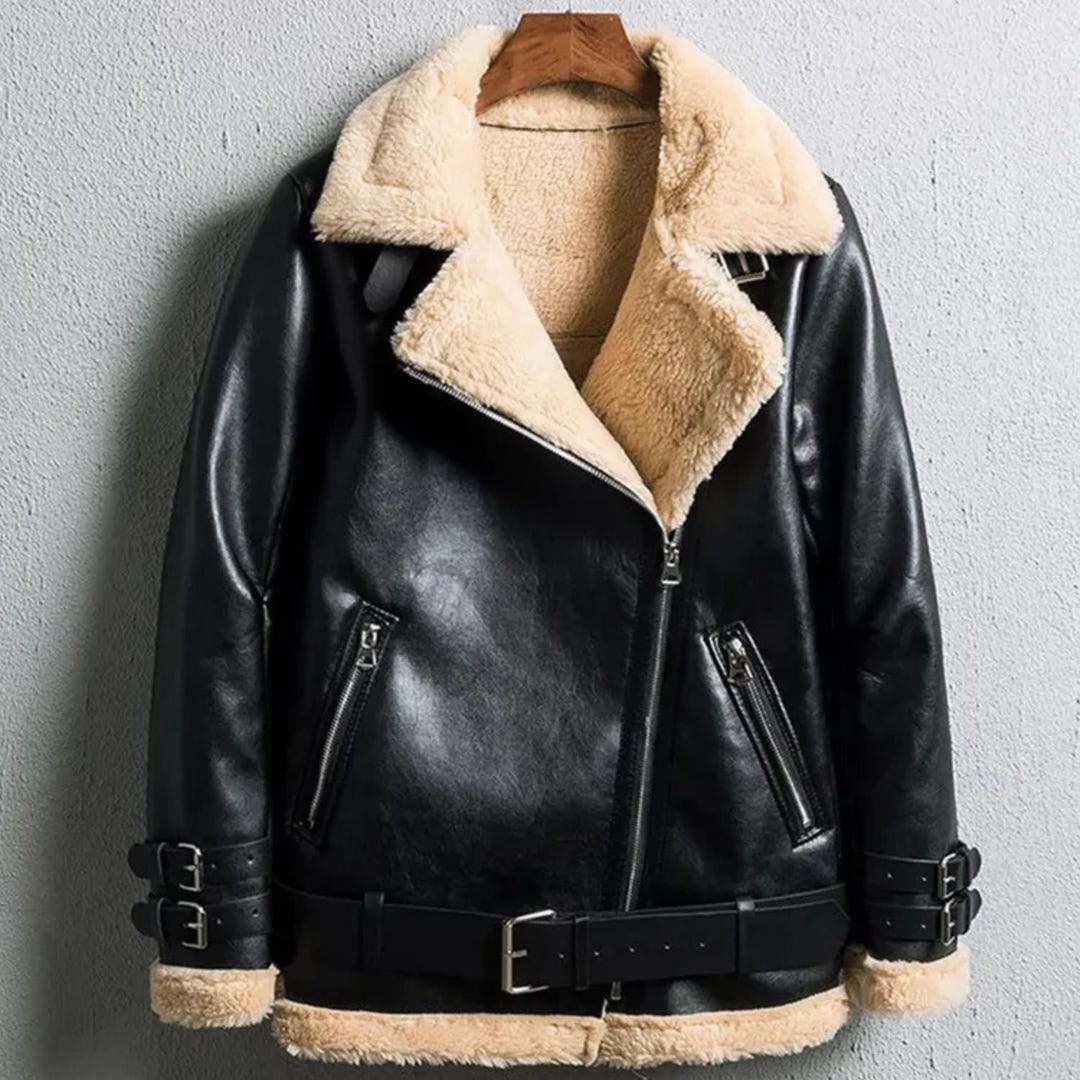 B3 RAF Black Womens Bomber Flying Aviator Fur Irvin Real Shearling ...