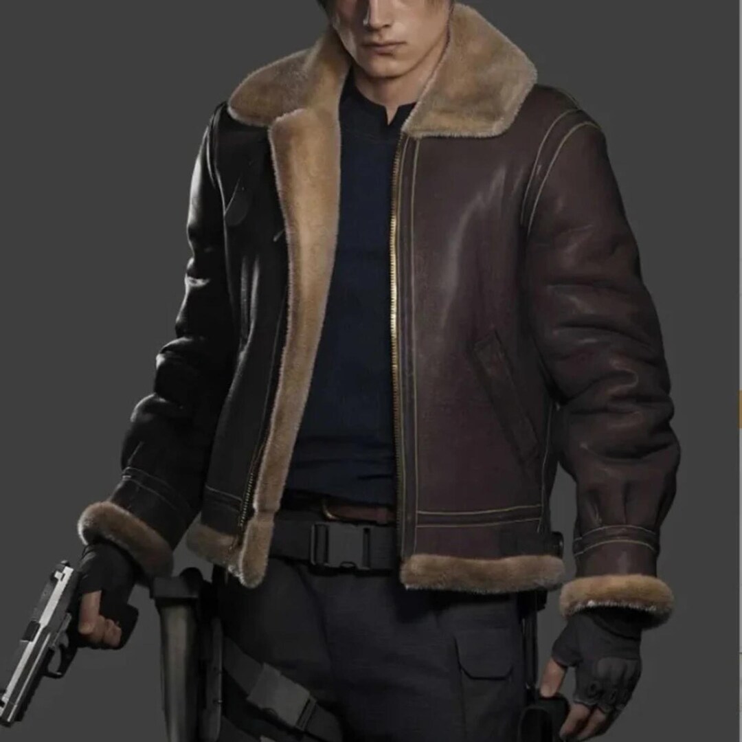 B3 RAF Brown Mens Bomber Flying Aviator Fur Irvin Real Shearling ...