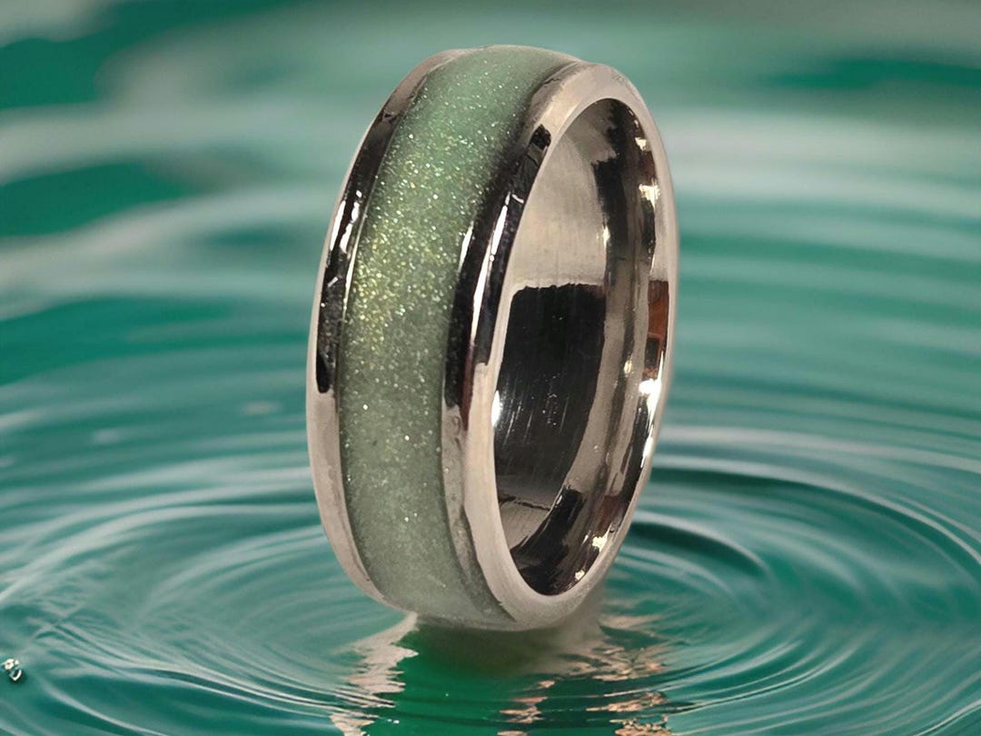 Stainless Steel Epoxy Resin Rings, Galaxy Rings,personalized Wedding ...