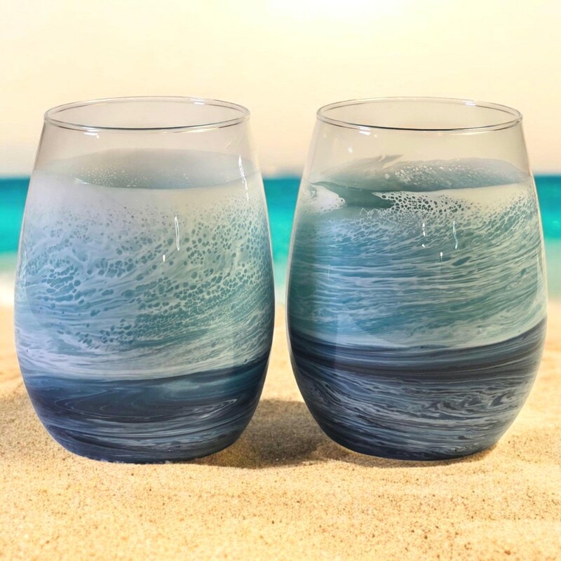 Beach Wine Glasses - Etsy