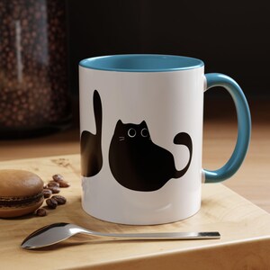 Cartoon Black Cat Coffee Mug, Cute Kitty Tea Cup for Cat Lovers ...