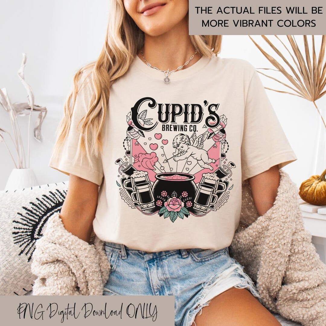 Vintage Cupid’s Brewing Co. PNG, Valentine Beer Sublimation, Retro Love ...