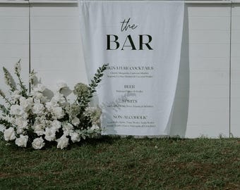 Linen Fabric Wedding Bar Sign - Etsy Canada