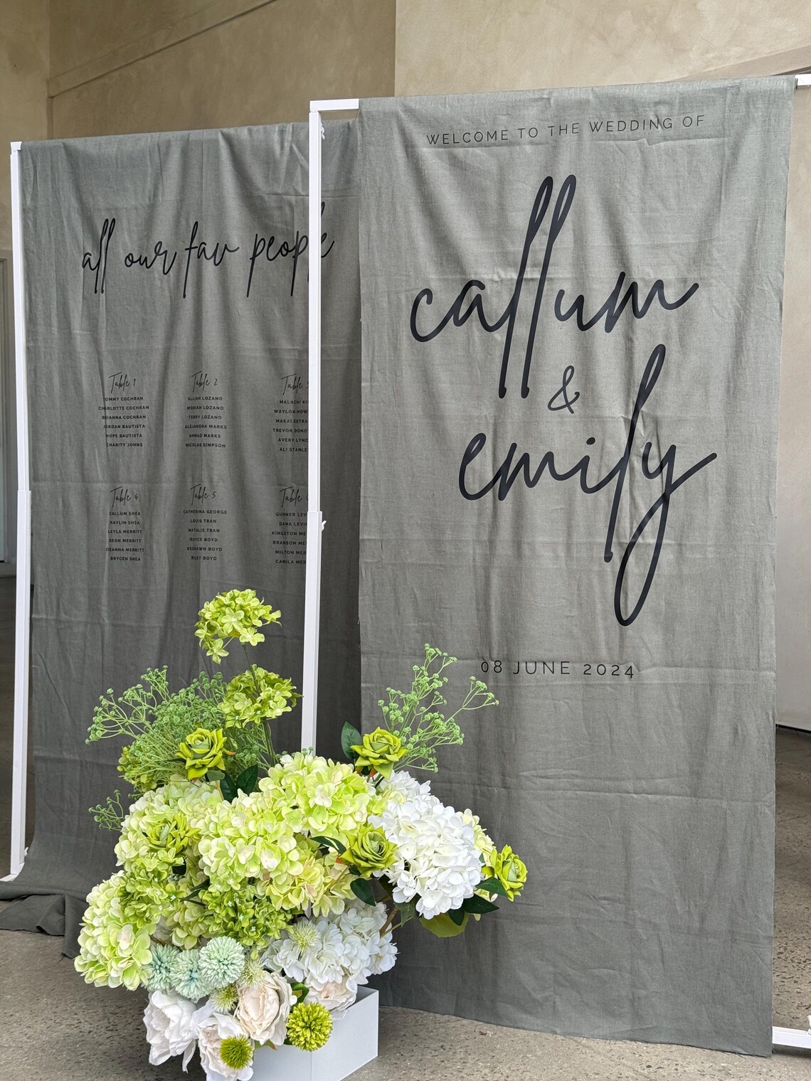 Custom Fabric Seating Chart Custom Wedding Seating Chart Sign Fabric ...