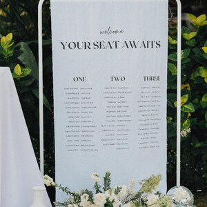 Custom Fabric Seating Chart | Custom Wedding Seating Chart Sign ...