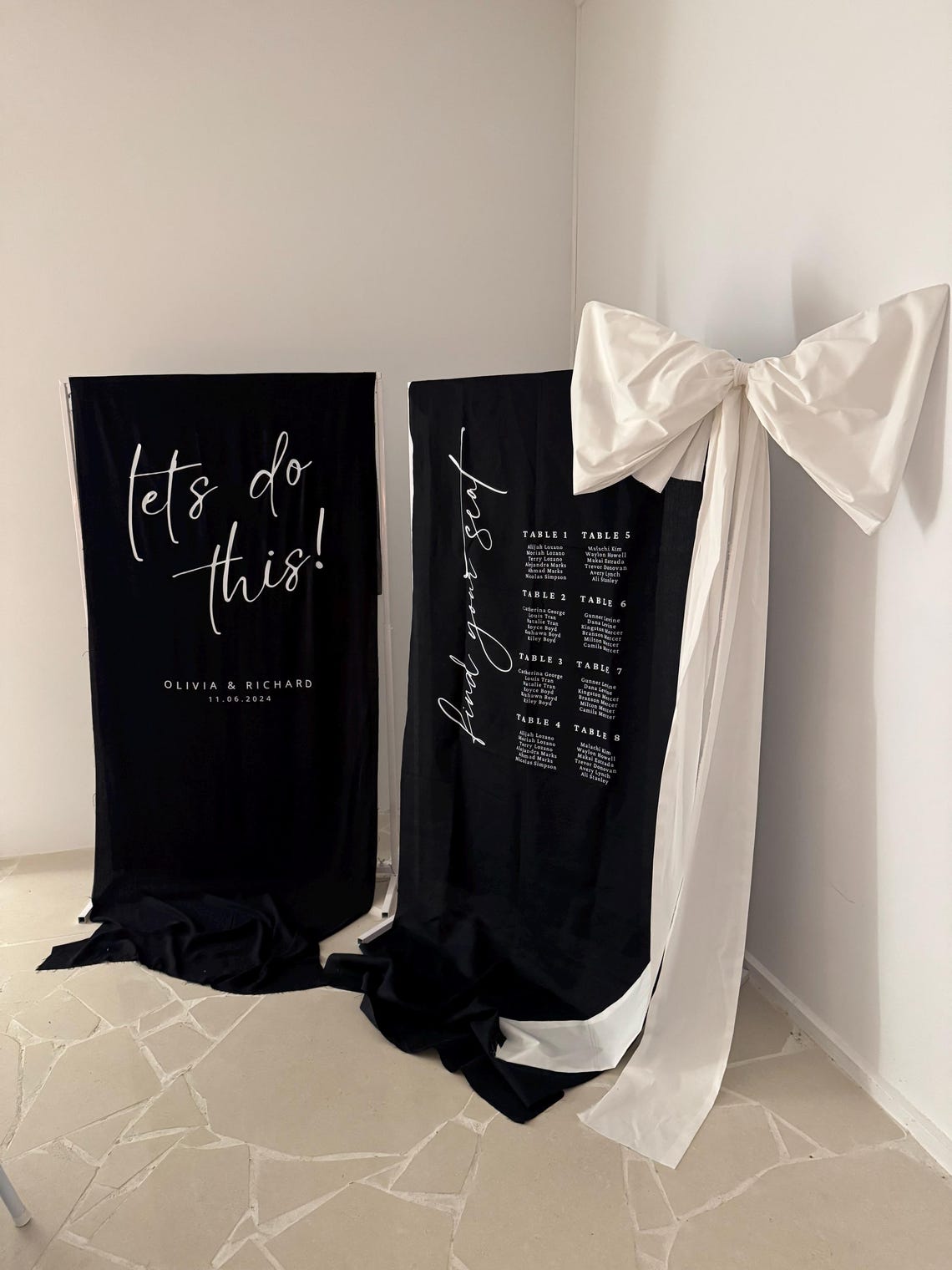 Custom Fabric Seating Chart | Custom Wedding Seating Chart Sign ...