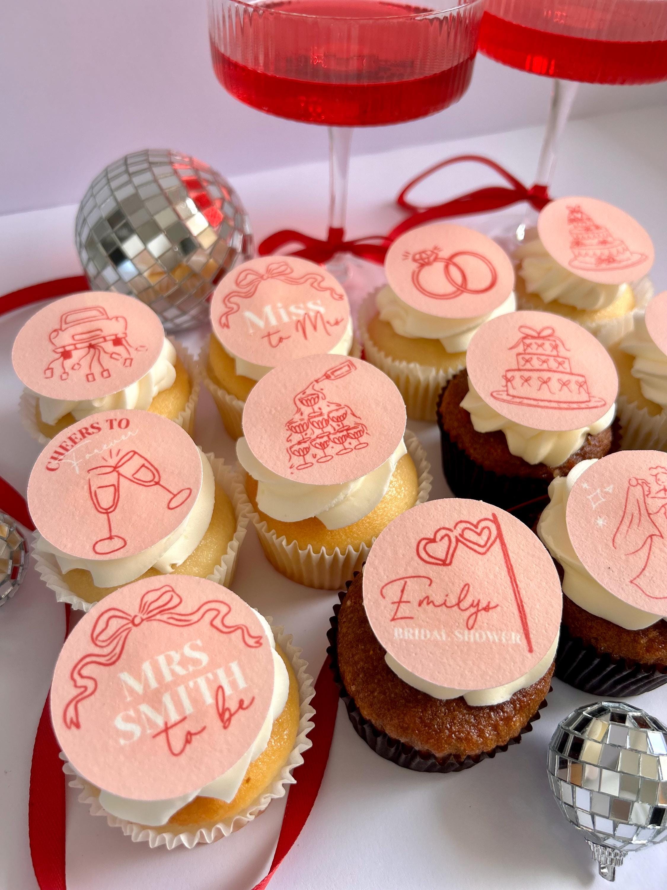 Bridal Shower Cupcake Toppers | Custom Hens Party Cupcake Topper ...