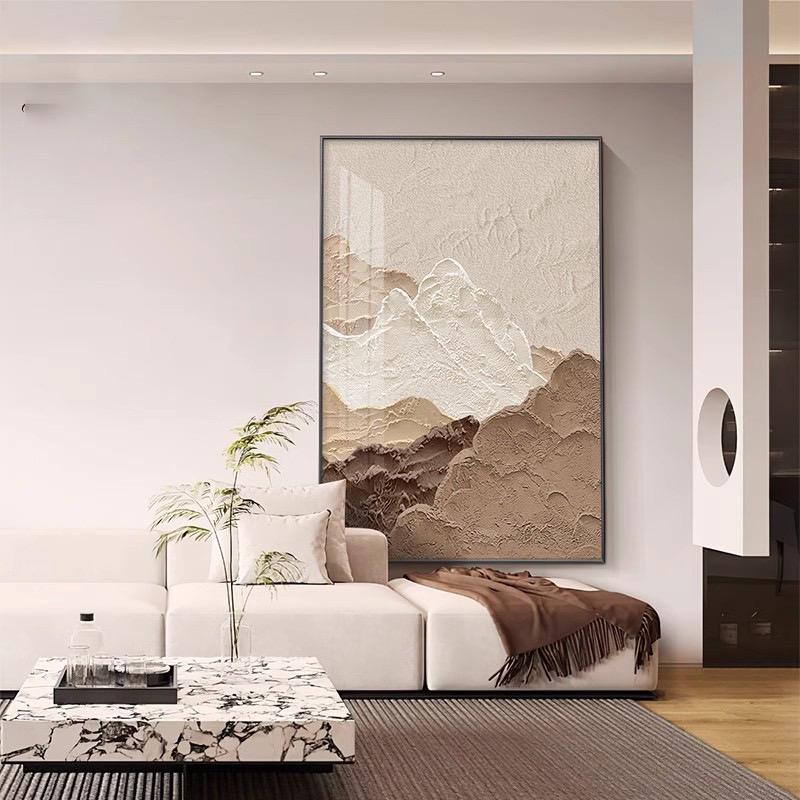 Textured Wall Art Mountain Landscape Design, Minimalist Art Neutral ...