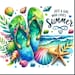 Beach Girl Summer Clipart: Flip Flops & Seashells (PNG) - Etsy