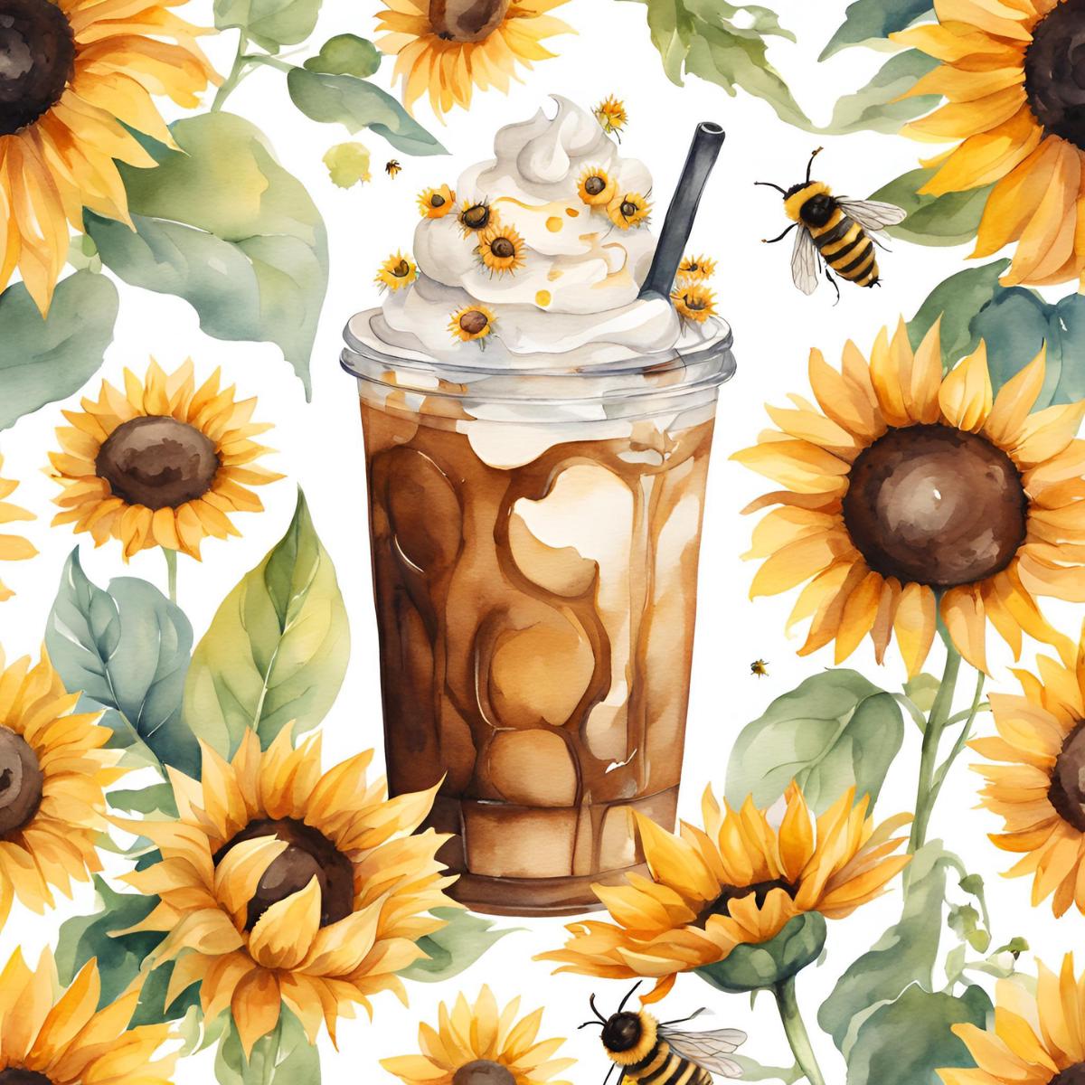 Watercolor Iced Coffee Clipart: Floral Coffee PNG (digital Download) - Etsy