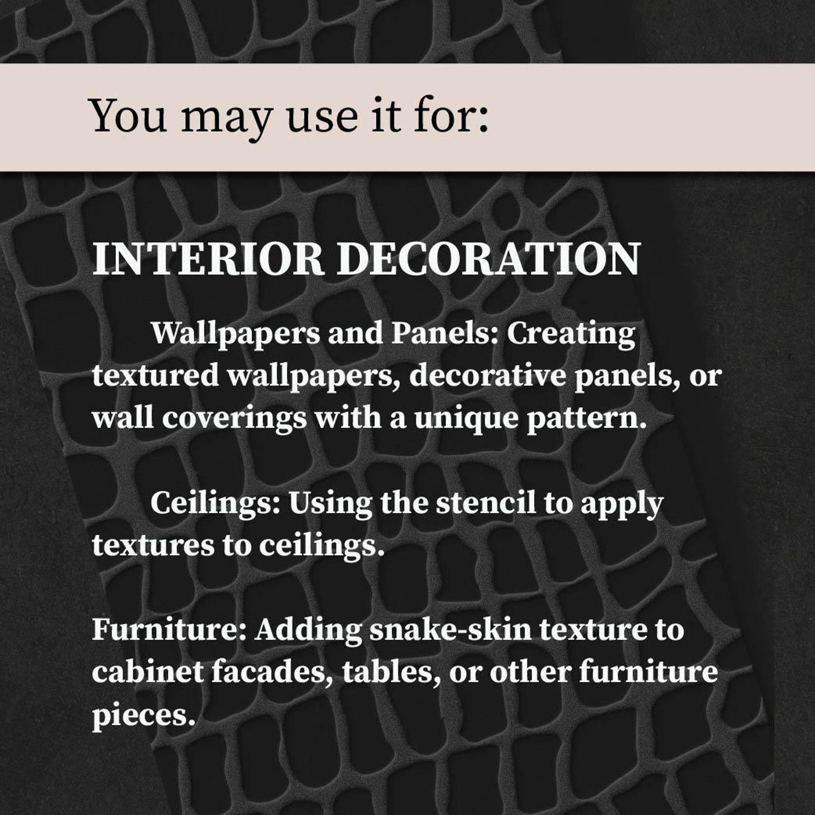 Snake Skin Stencil Template | Digital Download | 106 Square Inches ...