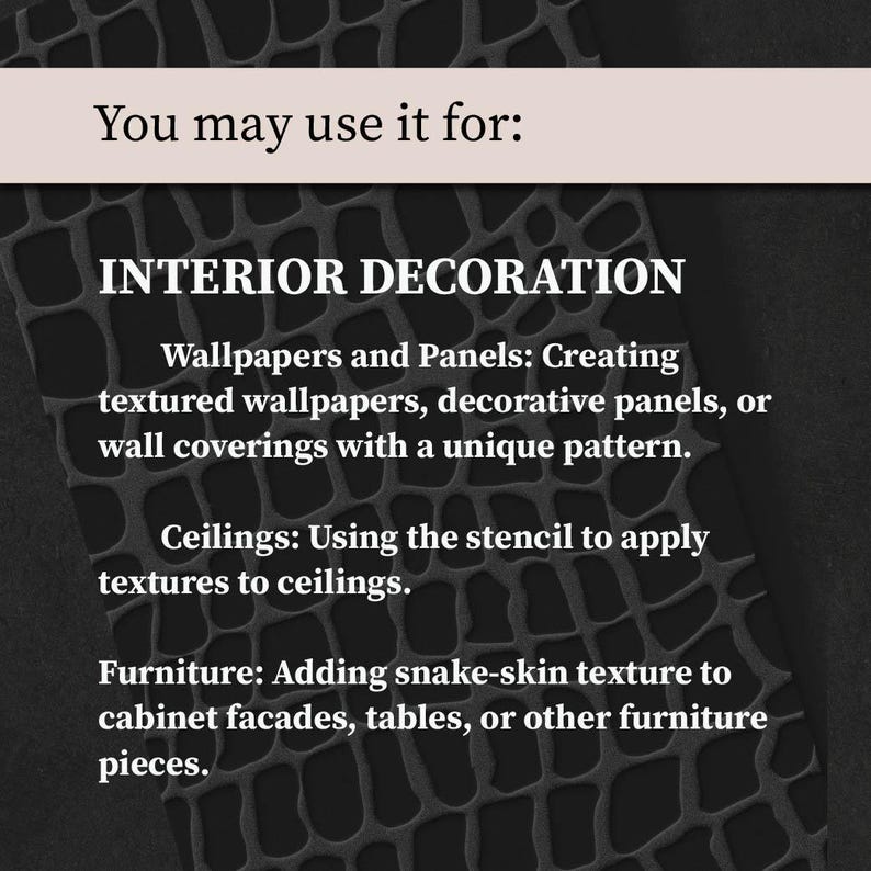 Snake Skin Stencil Template | Digital Download | 106 Square Inches ...