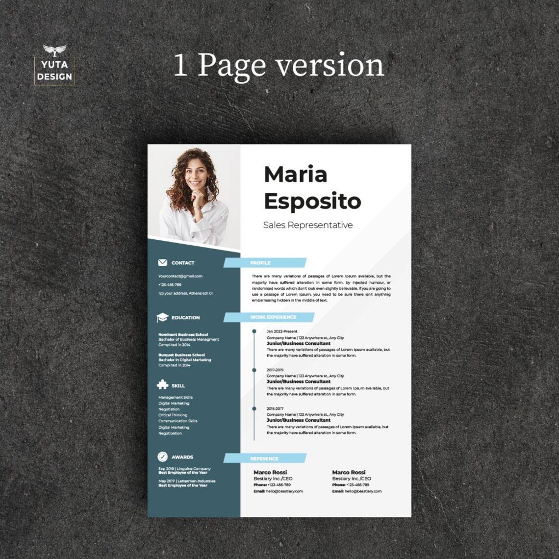 Indeed CV | Professional Resume Template | Reference Template ...