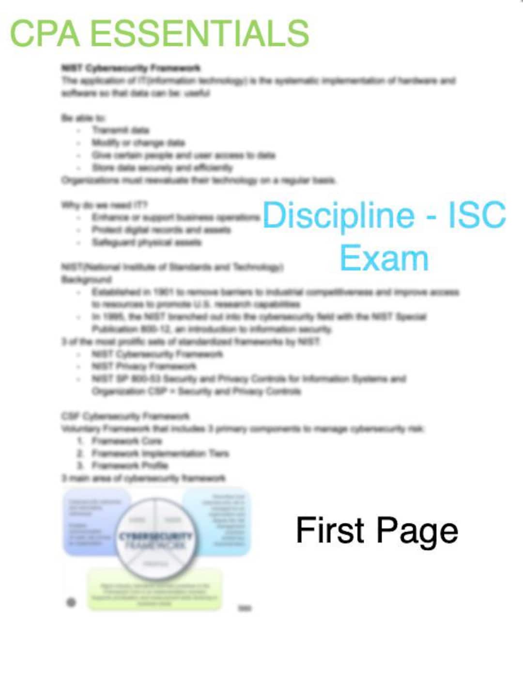 ISC Discipline Section | CPA Exam Review Notes - 62 Pages | PDF Edition ...