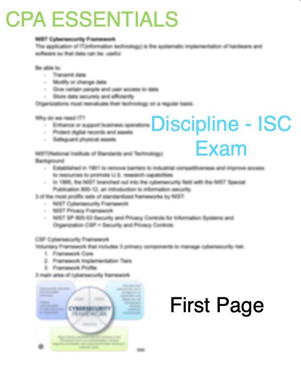 ISC Discipline Section | CPA Exam Review Notes - 62 Pages | PDF Edition ...