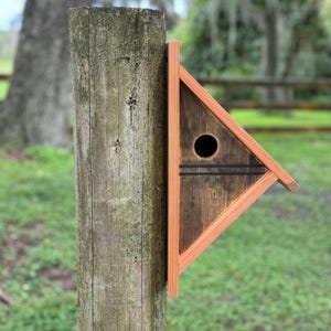 Side-mounted Birdhouse, Reclaimed Cedar & Cypress Wood, Naturally Decay ...